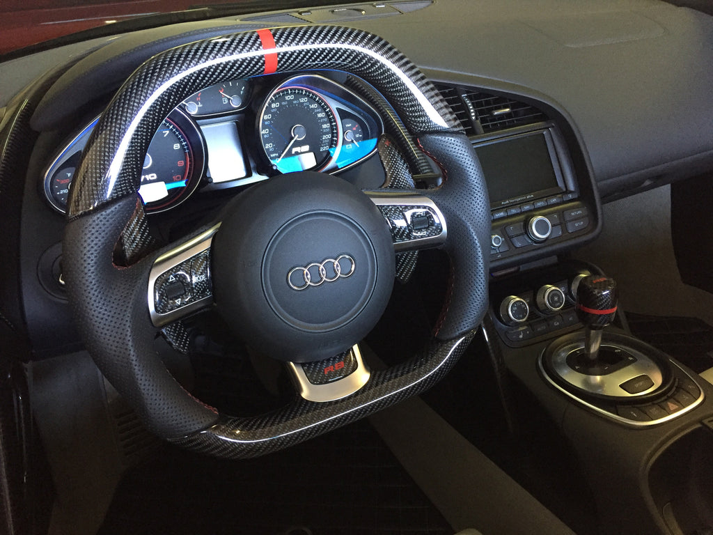 Audi R8 Carbon Fiber Shift Knob for 6MT or Paddle Shift S-Tronic R-tro ...