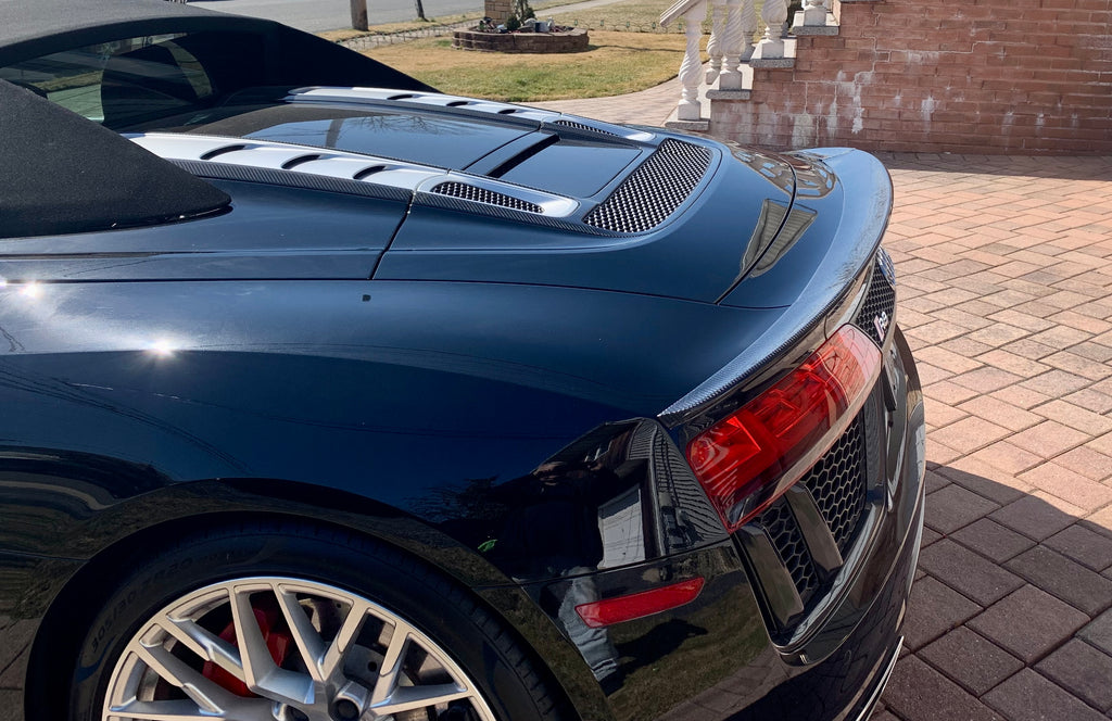 Audi R8 Gen2 Spyder Convertible Carbon Fiber 3-Piece Trunk Lip Spoiler ...