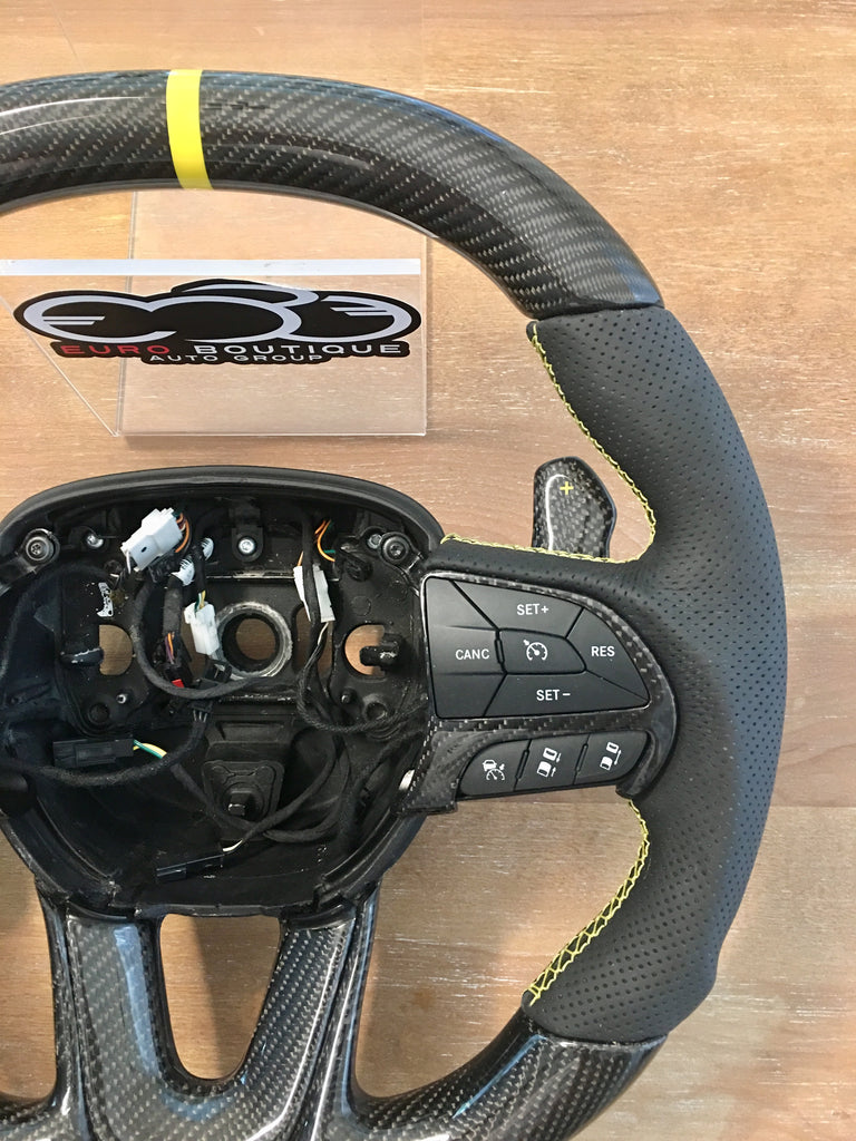 Dodge Challenger / Charger / HellCat Carbon Fiber Flat Bottom Premium ...