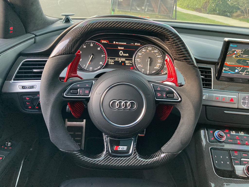 Audi RS5 S8 Carbon Fiber Flat Bottom Steering Wheel – EuroBoutique.us