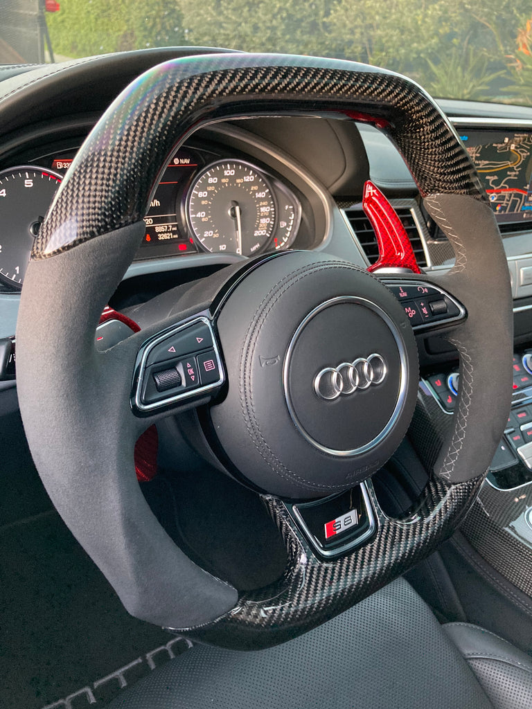 Audi RS5 S8 Carbon Fiber Flat Bottom Steering Wheel – EuroBoutique.us