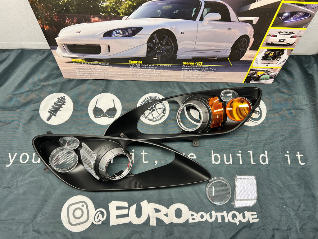 s2000 OEM AP2 headlights housings with clear diffusers – EuroBoutique.us