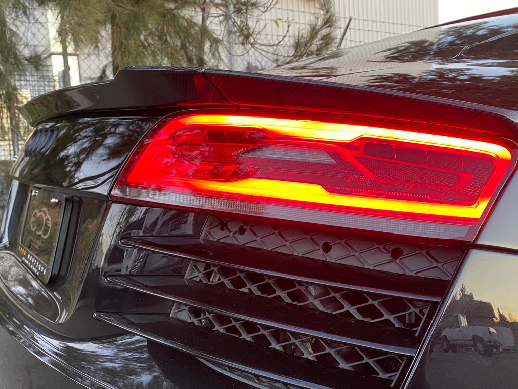 Audi R8 Gen-1 Carbon Fiber 3-Piece Duckbill Trunk Lip Spoiler for COUP ...