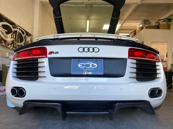 Audi R8 Gen-1 Carbon Fiber 3-Piece Duckbill Trunk Lip Spoiler for COUP ...